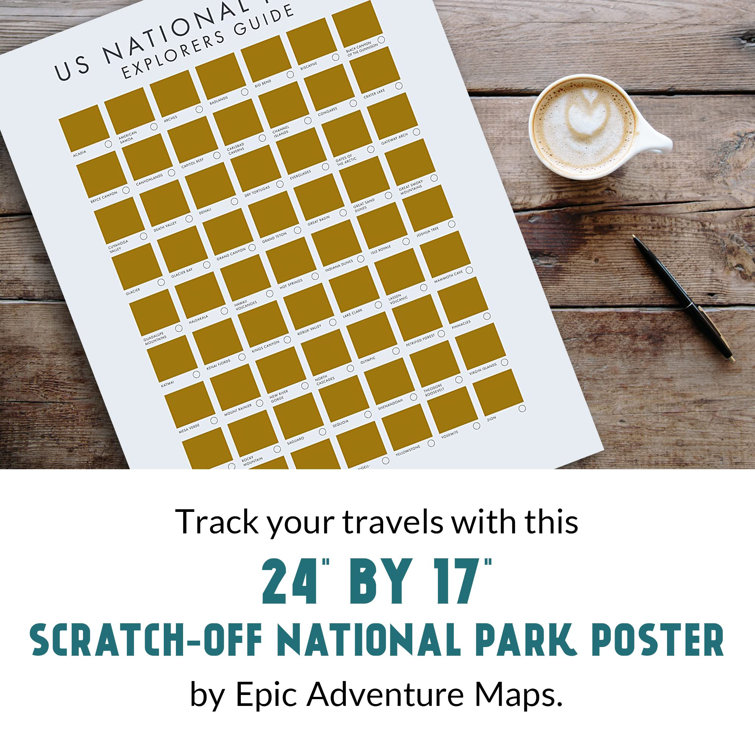Trinx USA National Park Scratch Off Poster, Interactive Travel Map of All US National Parks ...